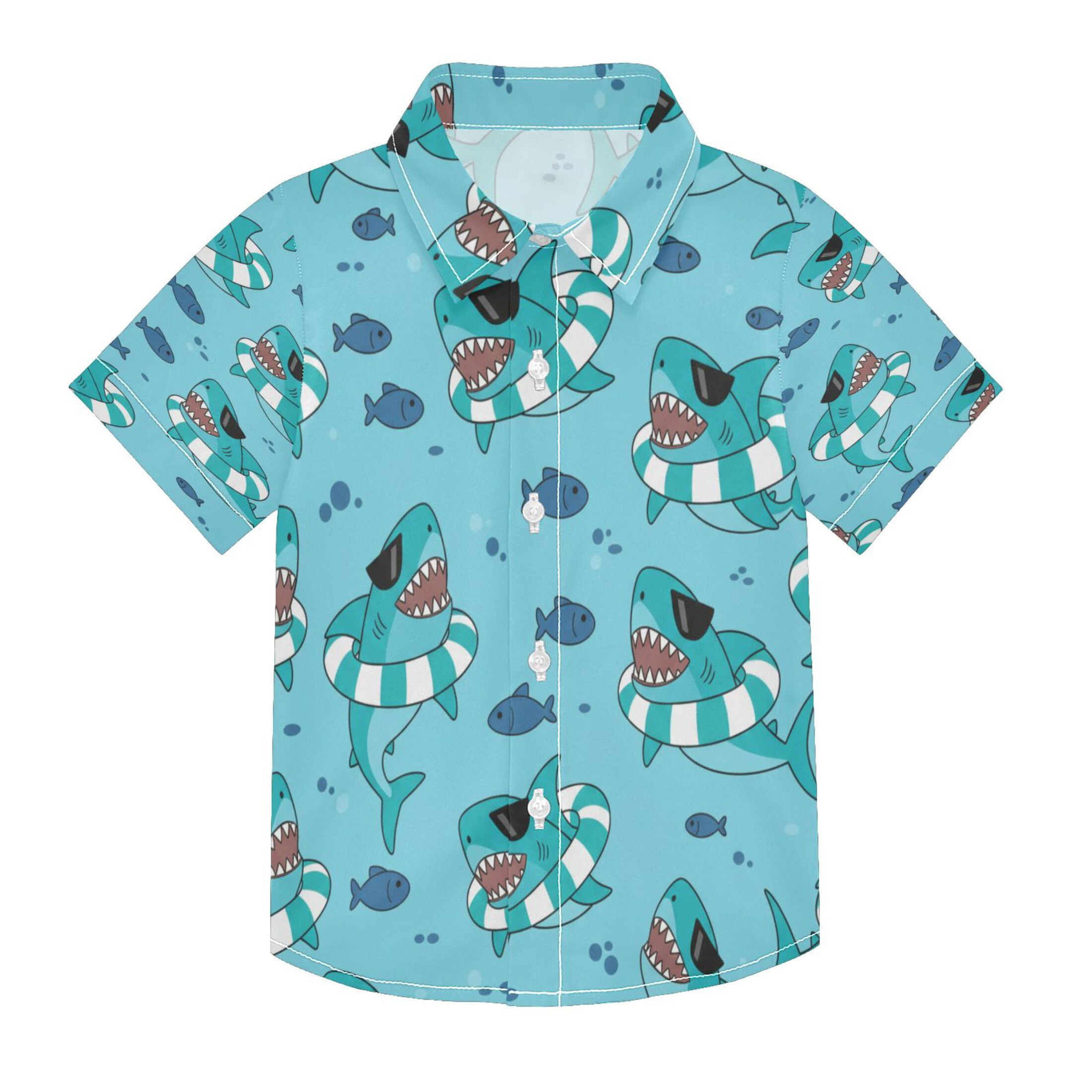 BZSMCE Short-Sleeve Button-Down Shirt Summer Colorful Fish Sea Ocean ...