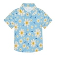 BZSMCE Short-Sleeve Button-Down Shirt Summer Daisy Lightning Pattern ...