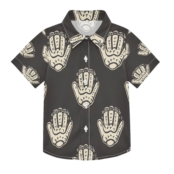 BZSMCE Short-Sleeve Button-Down Shirt Summer Dark Background Baseball ...