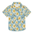 BZSMCE Short-Sleeve Button-Down Shirt Summer Flower Yellow Bee Pattern ...