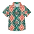 BZSMCE Short-Sleeve Button-Down Shirt Summer Geometricfloraldiamond ...