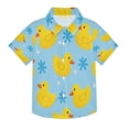 BZSMCE Short-Sleeve Button-Down Shirt Summer Little Yellow Duck Blue ...