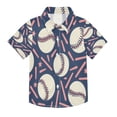 BZSMCE Short-Sleeve Button-Down Shirt Summer Navy Baseball Confetti ...