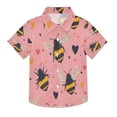 BZSMCE Short-Sleeve Button-Down Shirt Summer Pinkbeehearts Pattern For ...