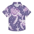 BZSMCE Short-Sleeve Button-Down Shirt Summer Purple Sea Turtles and ...