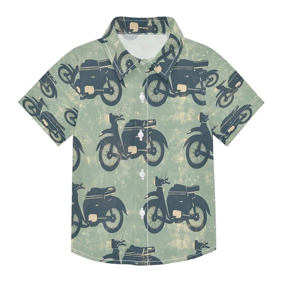 BZSMCE Short-Sleeve Button-Down Shirt Summer Retro Scooters Grunge ...