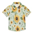 BZSMCE Short-Sleeve Button-Down Shirt Summer Sunflower Bee Pattern For ...