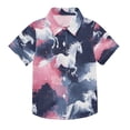 BZSMCE Short-Sleeve Button-Down Shirt Summer Unicorn Watercolor Pattern ...