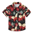 BZSMCE Short-Sleeve Button-Down Shirt Summer White Red Butterfly ...
