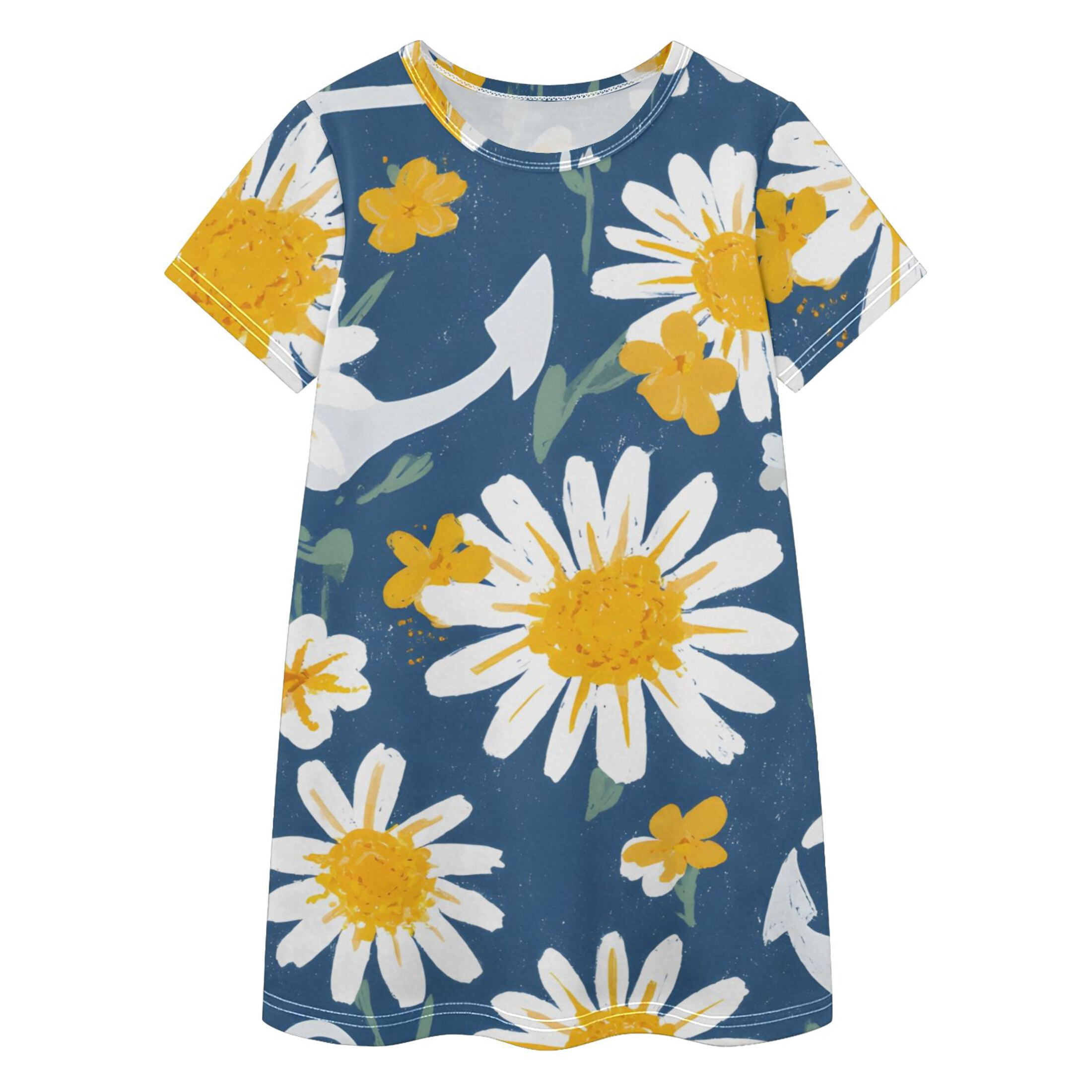 BZSMCE Short Sleeve dress Dress Casual Cotton Dresses-Anchor Daisy ...