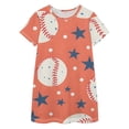 BZSMCE Short Sleeve dress Dress Casual Cotton Dresses-Baseballs with ...