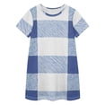 BZSMCE Short Sleeve dress Dress Casual Cotton Dresses-Blue White ...