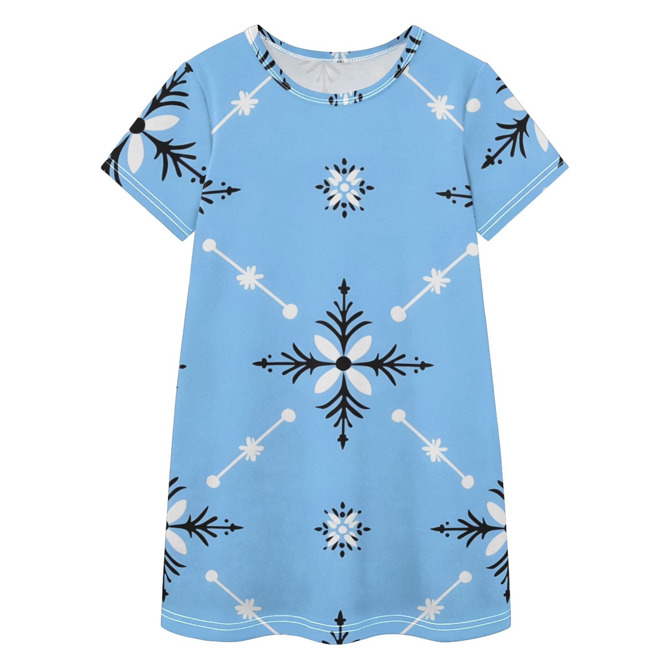 BZSMCE Short Sleeve dress Dress Casual Cotton Dresses-Bluewinterflowers ...