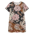 BZSMCE Short Sleeve dress Dress Casual Cotton Dresses-Bohemian Noir ...
