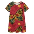 BZSMCE Short Sleeve dress Dress Casual Cotton Dresses-Butterfly Yellow ...