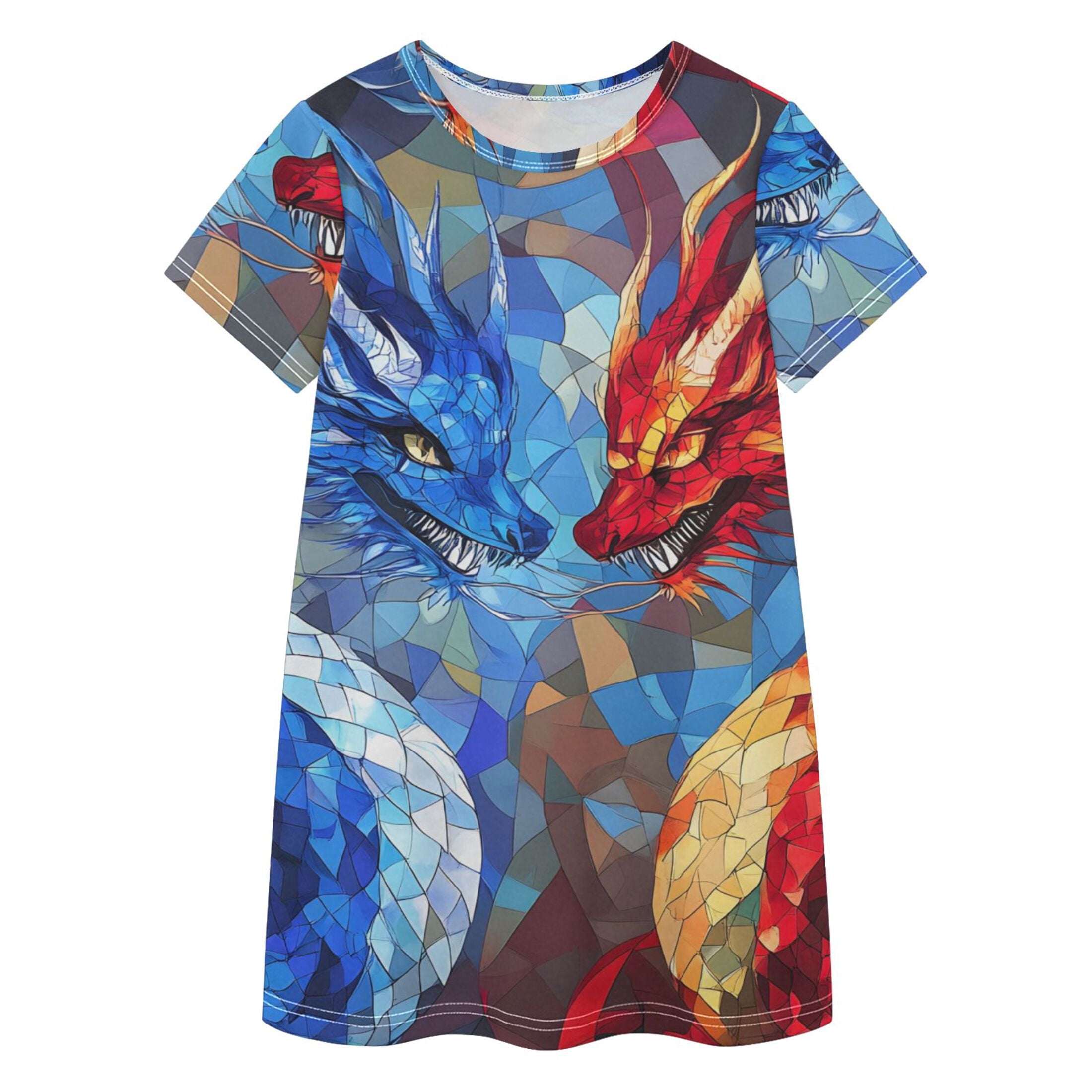 BZSMCE Short Sleeve dress Dress Casual Cotton Dresses-Colored Glass ...