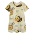 BZSMCE Short Sleeve dress Dress Casual Cotton Dresses-Cute Honey Bee ...