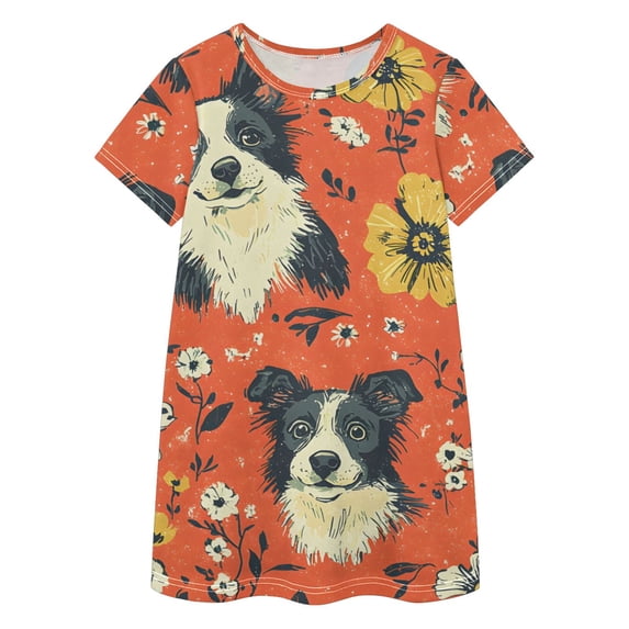 BZSMCE Short Sleeve dress Dress Casual Cotton Dresses-Doggy Daisy ...