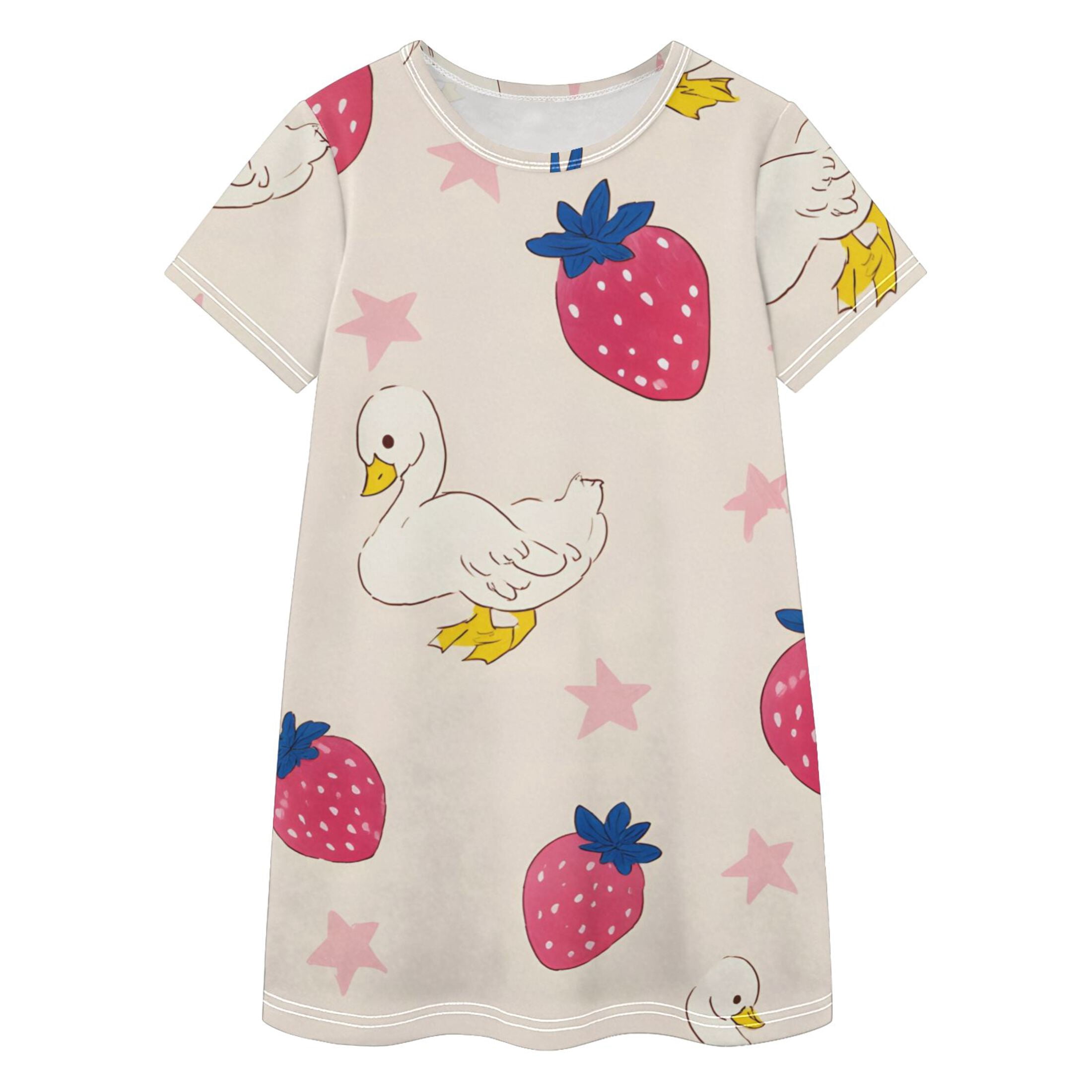 BZSMCE Short Sleeve dress Dress Casual Cotton Dresses-Duck and ...