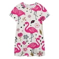 BZSMCE Short Sleeve dress Dress Casual Cotton Dresses-Flamingo Flower ...