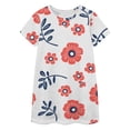 BZSMCE Short Sleeve dress Dress Casual Cotton Dresses-Flower Leaves ...