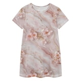 BZSMCE Short Sleeve dress Dress Casual Cotton Dresses-Flower Pink ...