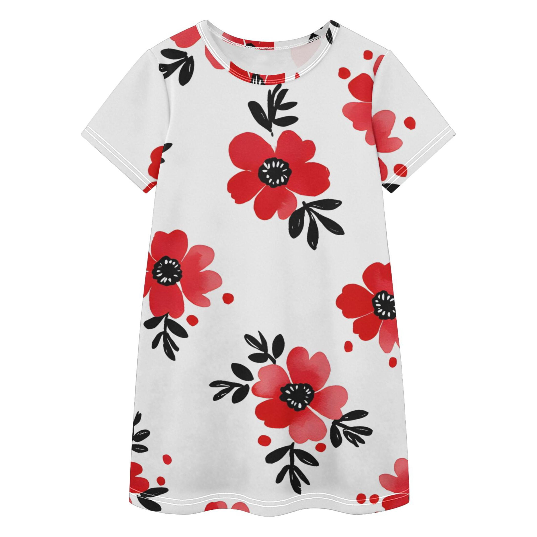 BZSMCE Short Sleeve dress Dress Casual Cotton Dresses-Flower Tile ...
