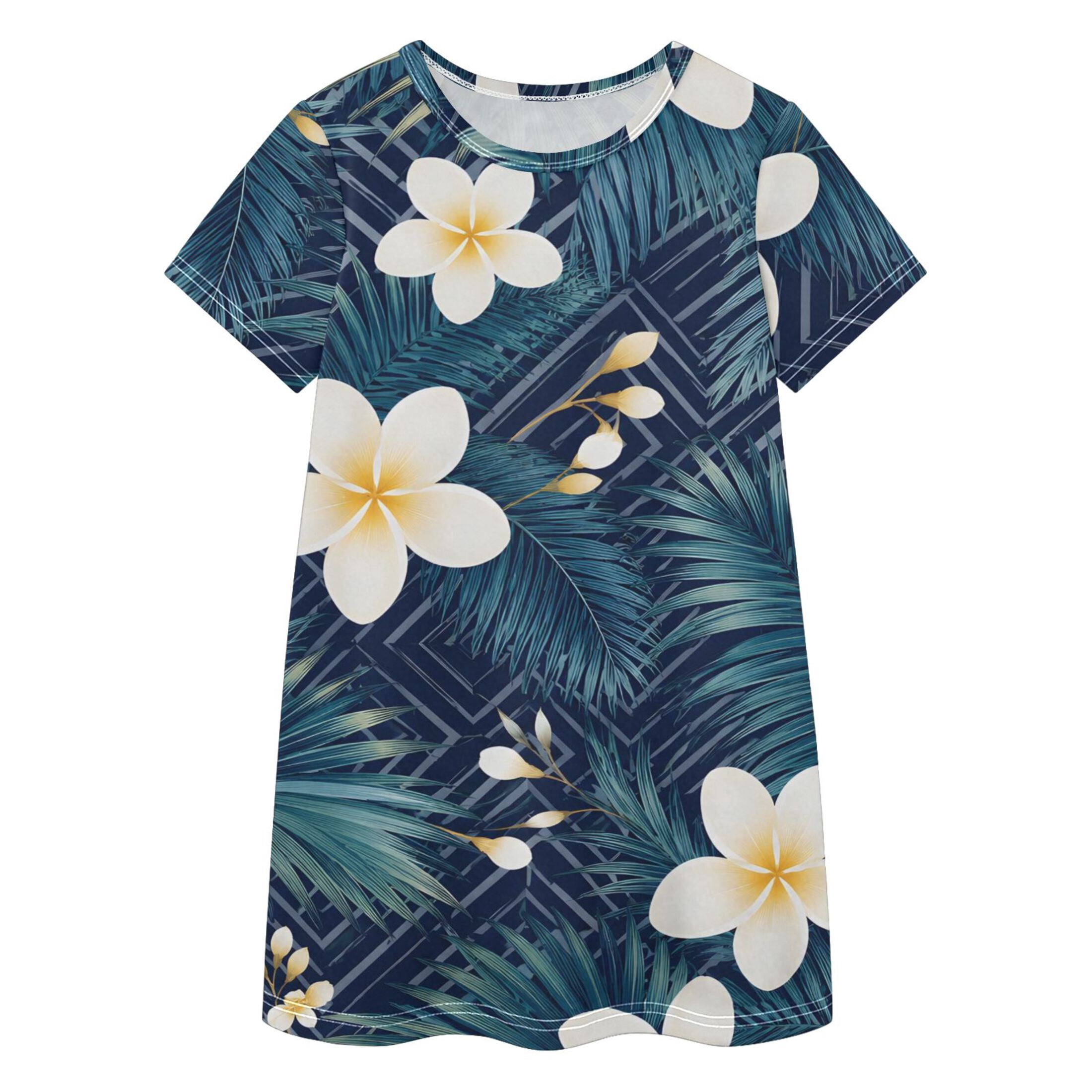 BZSMCE Short Sleeve dress Dress Casual Cotton Dresses-Frangipani Of ...