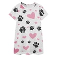 BZSMCE Short Sleeve dress Dress Casual Cotton Dresses-Love Footprint ...