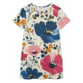 BZSMCE Short Sleeve dress Dress Casual Cotton Dresses-Multicolor Brush ...