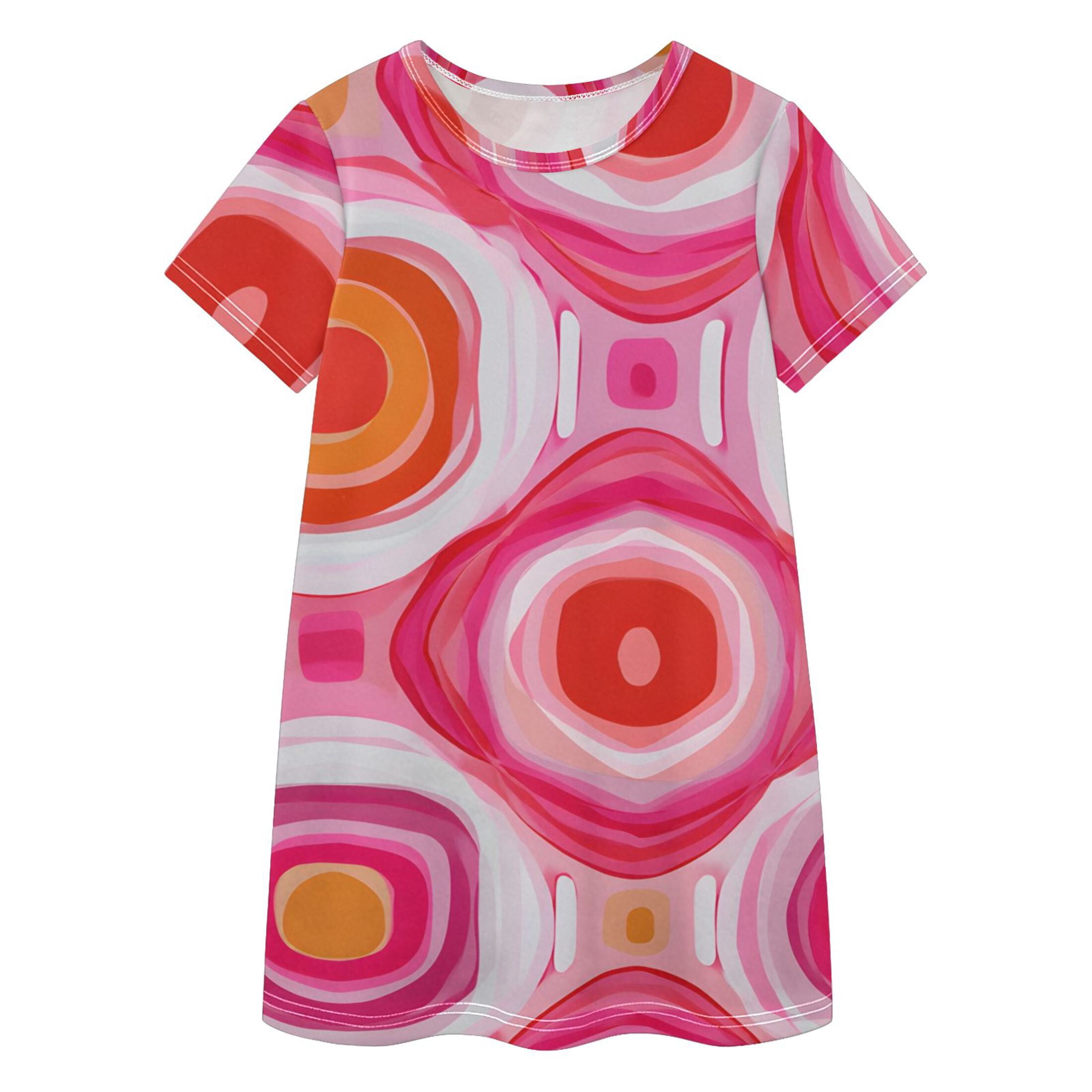 BZSMCE Short Sleeve dress Dress Casual Cotton Dresses-Mystical Pattern ...