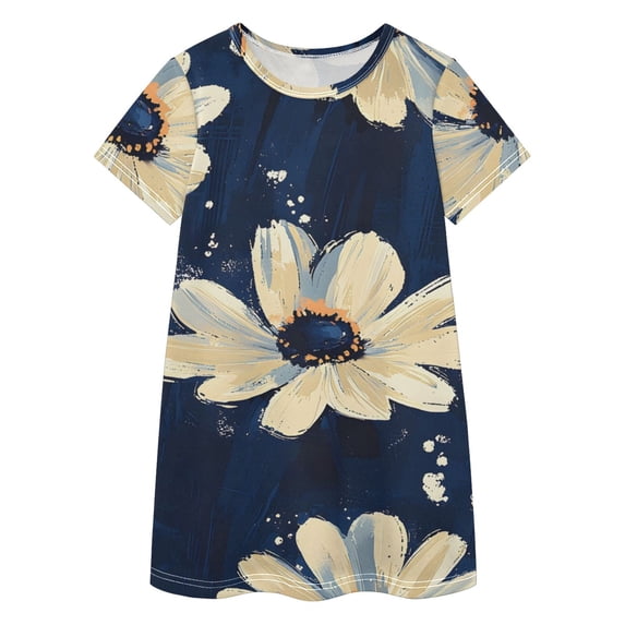 BZSMCE Short Sleeve dress Dress Casual Cotton Dresses-Navydaisysplash ...