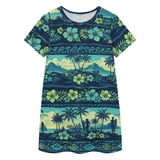 BZSMCE Short Sleeve dress Dress Casual Cotton Dresses-Palm Trees ...