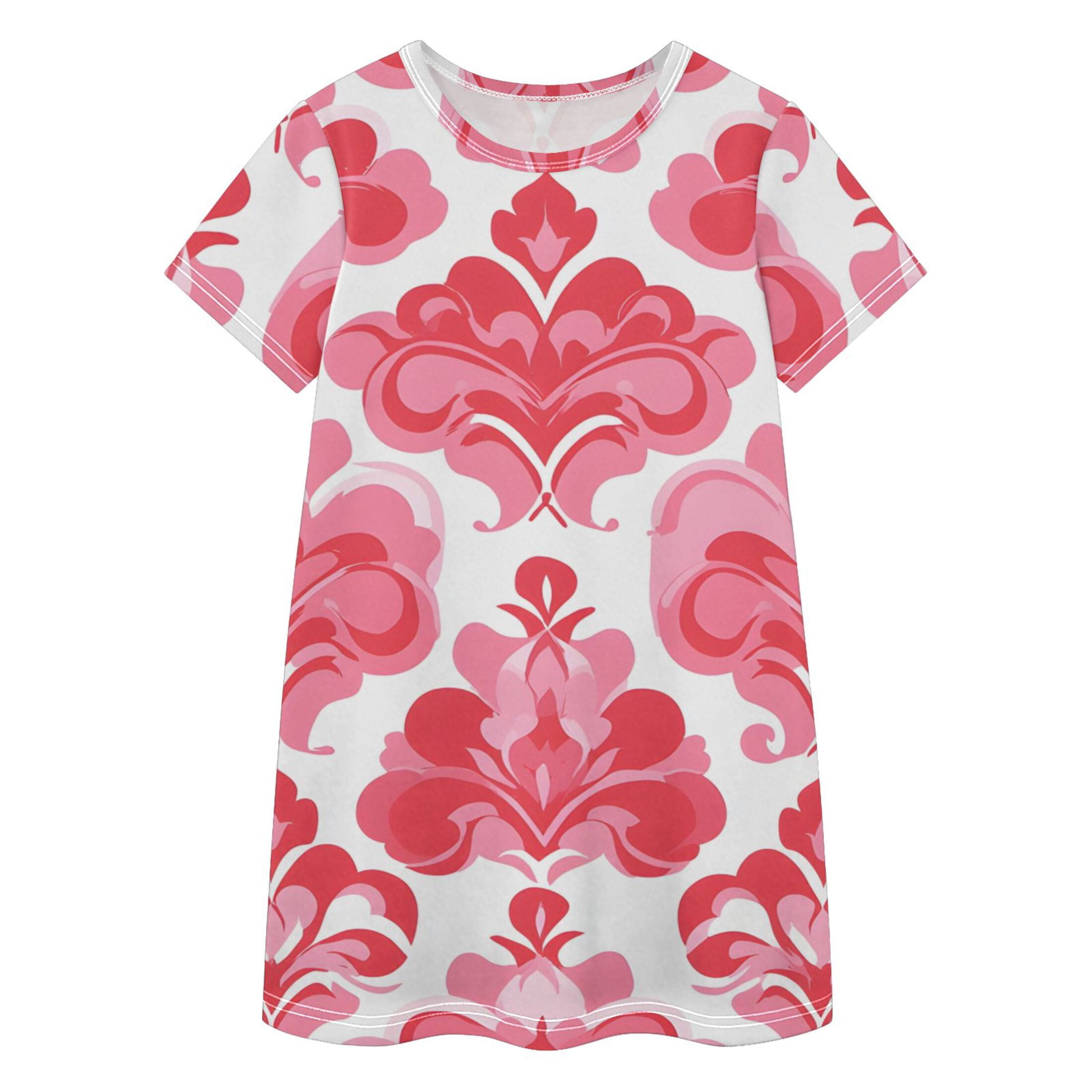 BZSMCE Short Sleeve dress Dress Casual Cotton Dresses-Pattern Red ...