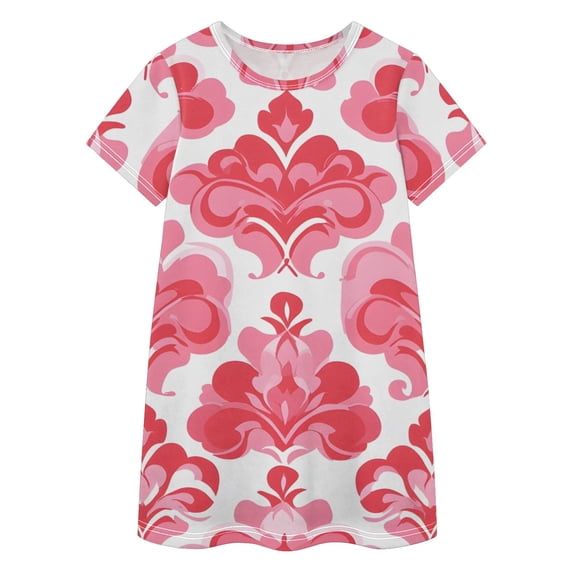 BZSMCE Short Sleeve dress Dress Casual Cotton Dresses-Pattern Red ...