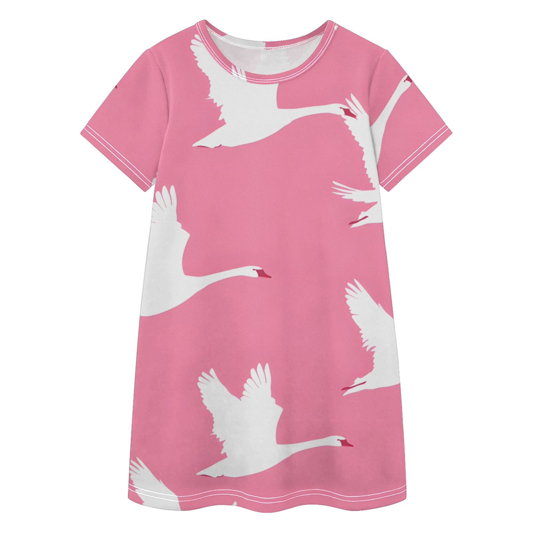 BZSMCE Short Sleeve dress Dress Casual Cotton Dresses-Pink Background ...