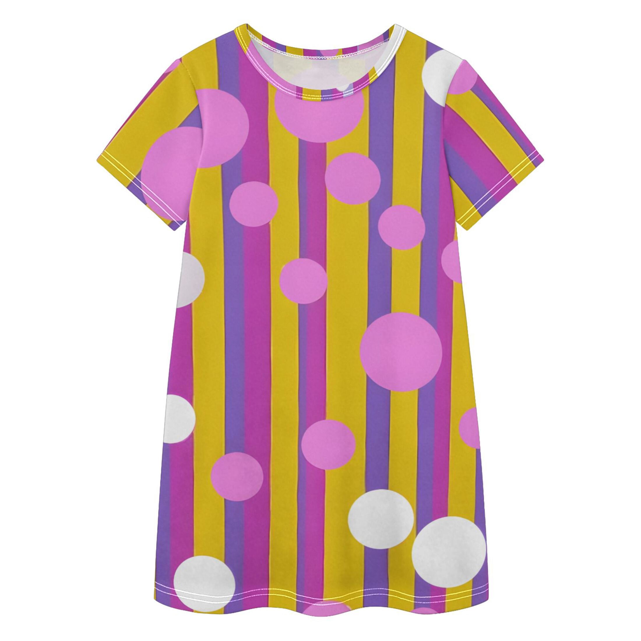 BZSMCE Short Sleeve dress Dress Casual Cotton Dresses-Pink Striped ...