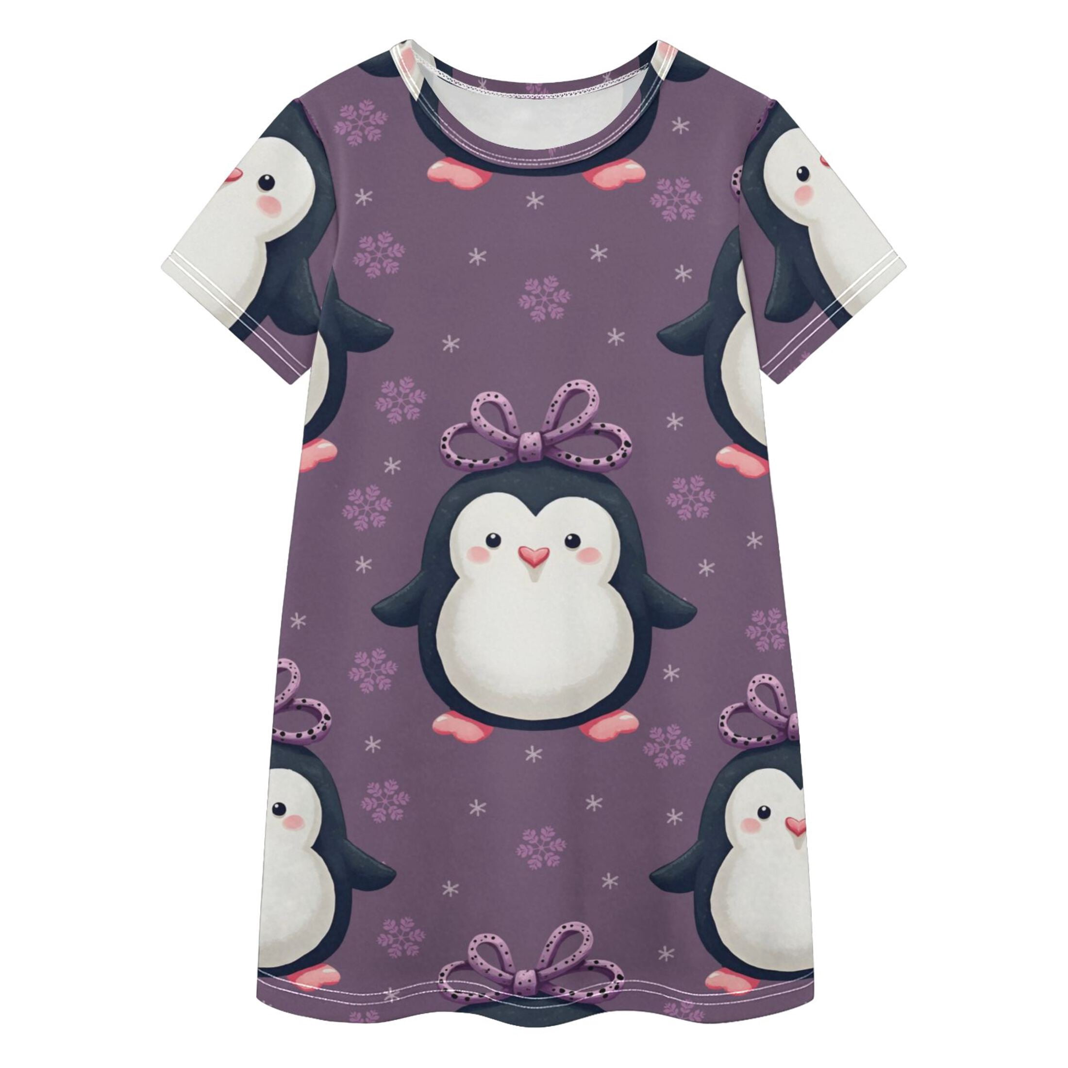 BZSMCE Short Sleeve dress Dress Casual Cotton Dresses-Purple Background ...