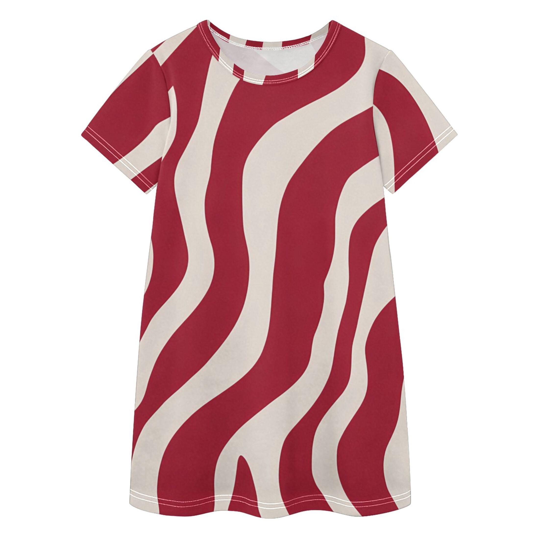 BZSMCE Short Sleeve dress Dress Casual Cotton Dresses-Red Zebra Pattern ...