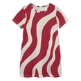 BZSMCE Short Sleeve dress Dress Casual Cotton Dresses-Red Zebra Pattern ...
