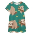 BZSMCE Short Sleeve dress Dress Casual Cotton Dresses-Sloth Tree Branch ...