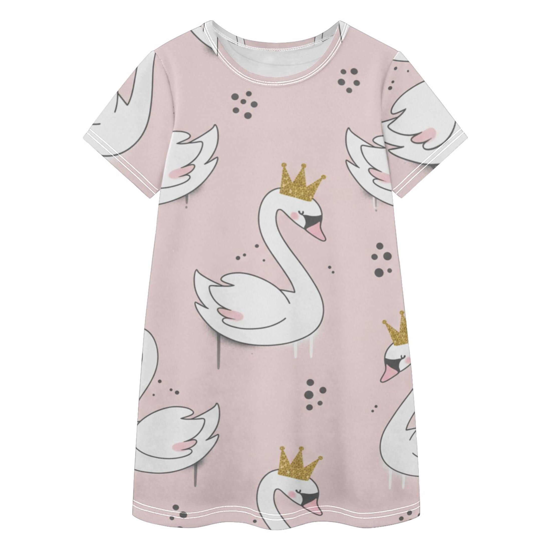 BZSMCE Short Sleeve dress Dress Casual Cotton Dresses-Swan Princess Of ...