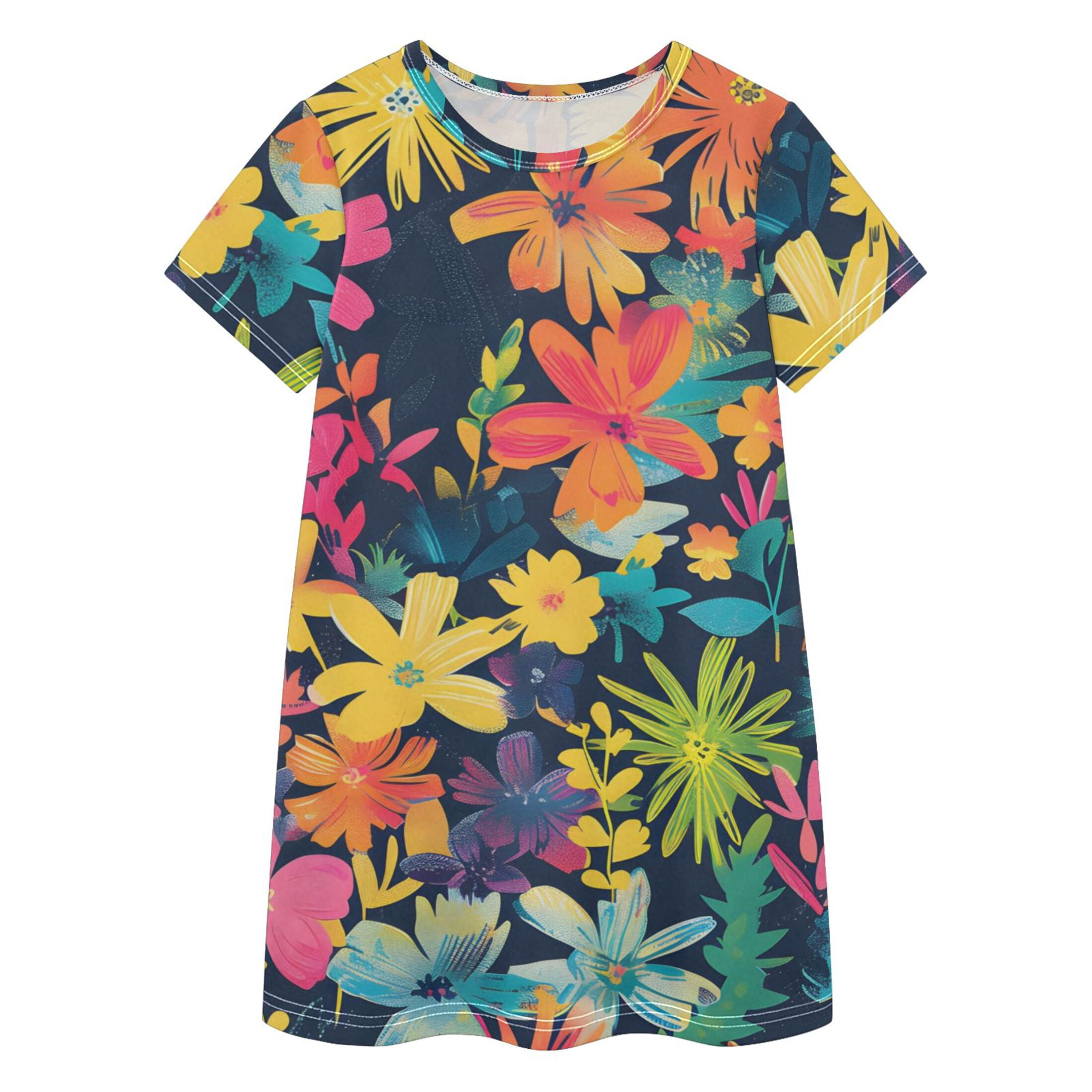 BZSMCE Short Sleeve dress Dress Casual Cotton Dresses-Vibrant Dark ...