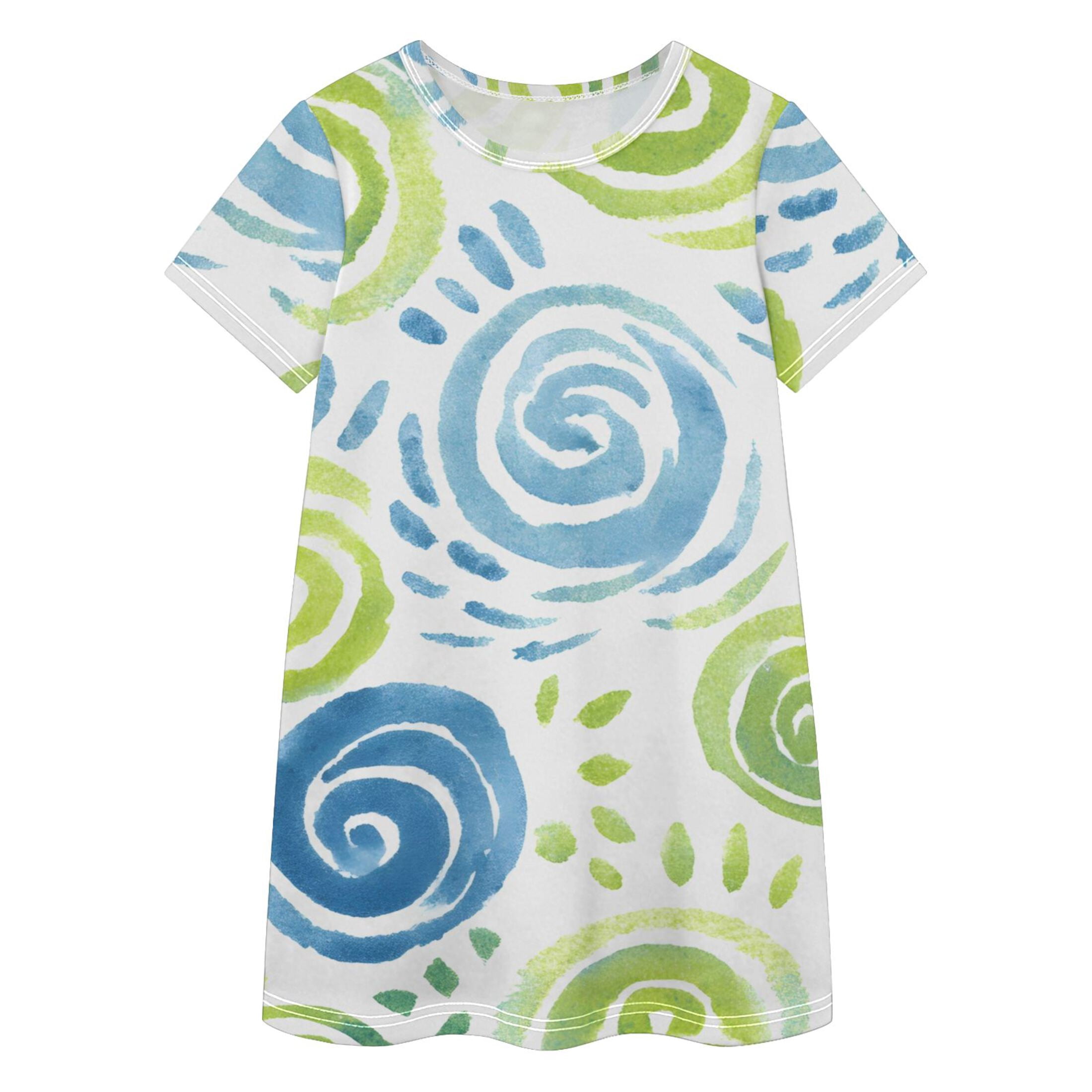 BZSMCE Short Sleeve dress Dress Casual Cotton Dresses-Vortex-shaped ...
