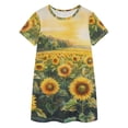 BZSMCE Short Sleeve dress Dress Casual Cotton Dresses-Watercolo ...