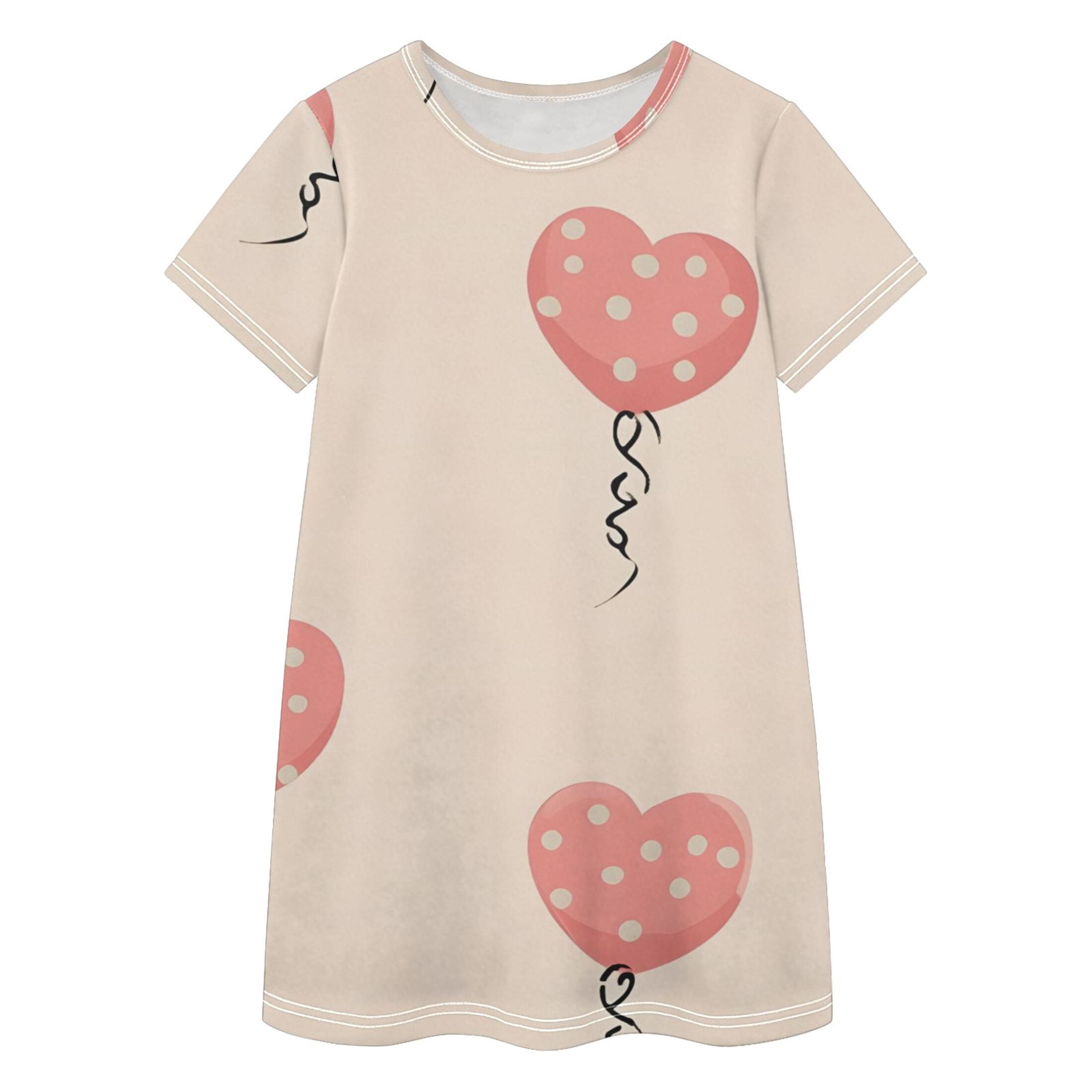 BZSMCE Short Sleeve dress Dress Casual Cotton Dresses-Wave Dot Balloon ...