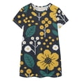 BZSMCE Short Sleeve dress Dress Casual Cotton Dresses-Yellow Floral on ...