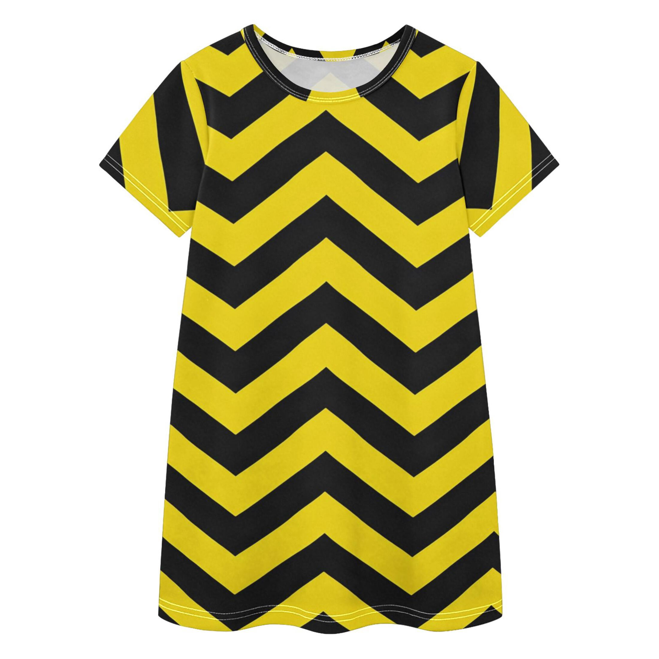BZSMCE Short Sleeve dress Dress Casual Cotton Dresses-Yellow and Black ...