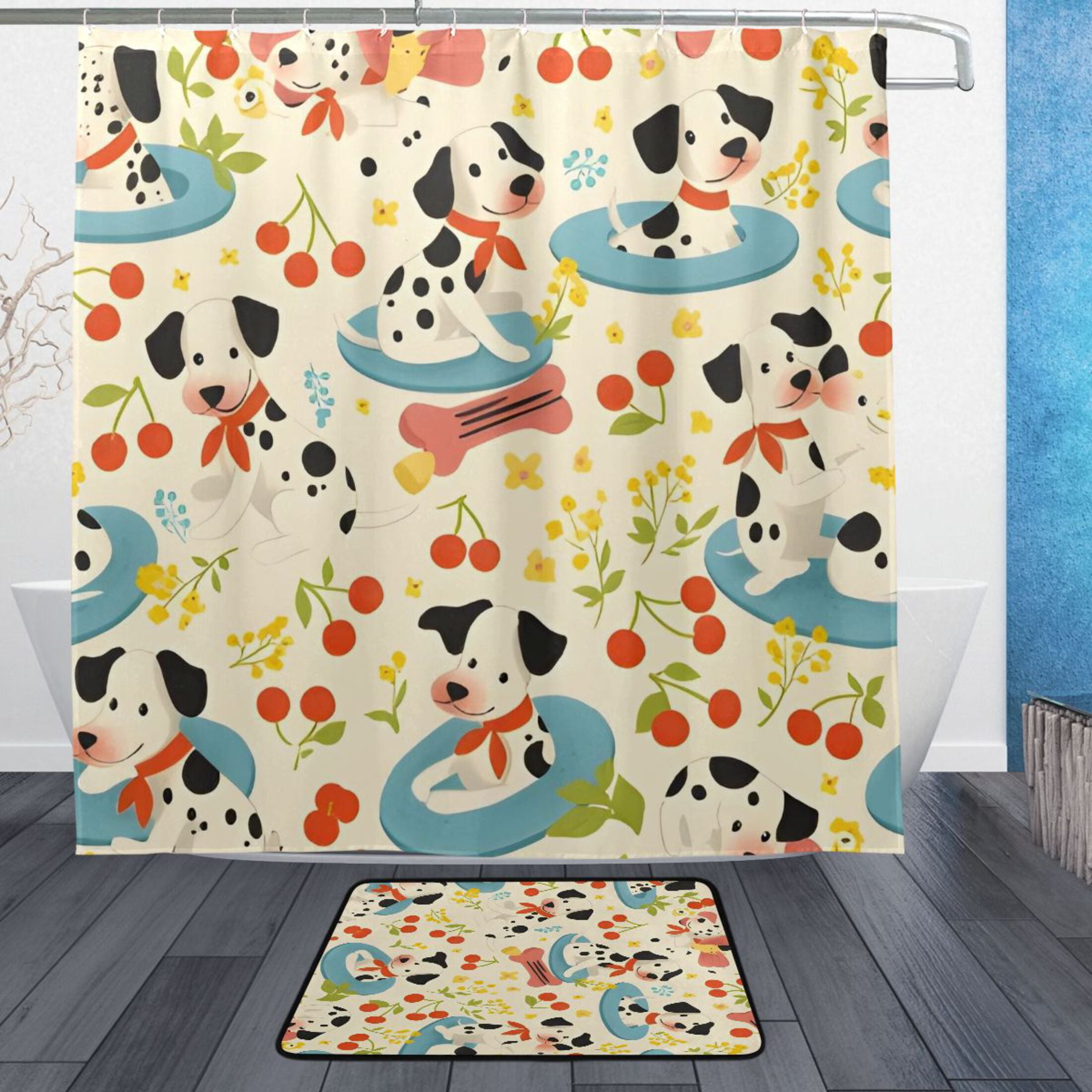 BZSMCE Shower Curtain and Bath Accessory Set,Guitar Float Pattern ...