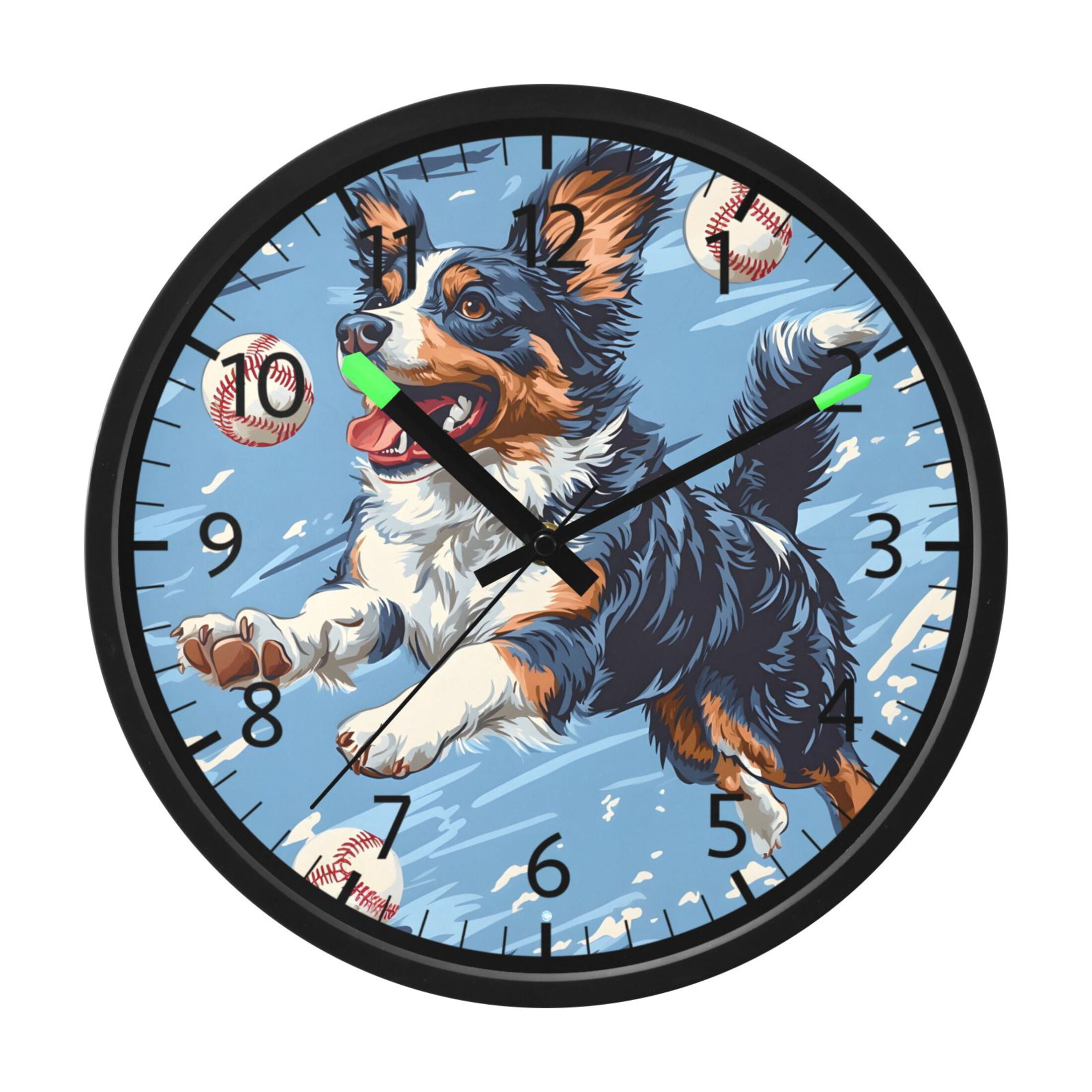 BZSMCE Silent Voice Activated LED Night Light Wall Clock 12 Inch With ...